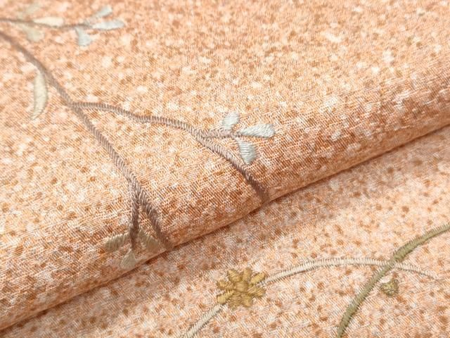 平和屋着物▽訪問着 総刺繍 駒刺繍 枝花文 暈し染め 金糸 正絹 逸品