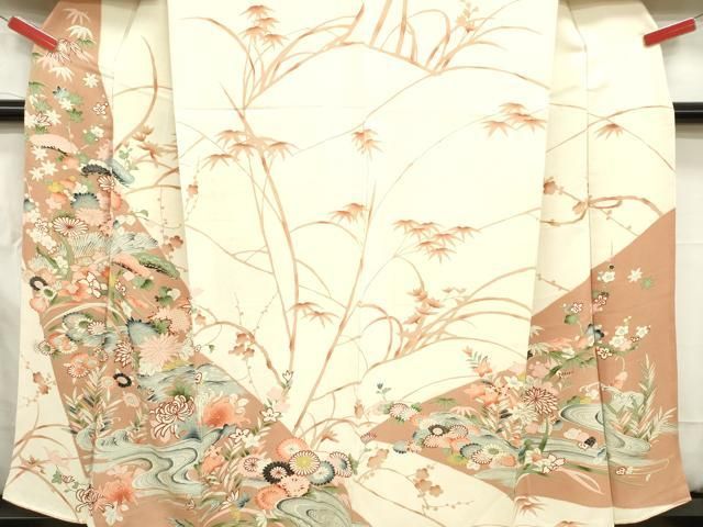 平和屋着物□訪問着 流水草花文 正絹 逸品 DAAZ3321ob - メルカリ