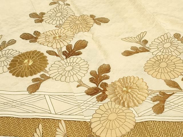 平和屋着物□豪華色留袖 駒刺繍 枝菊文 金彩 正絹 逸品 DAAZ3344ob