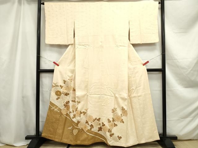 平和屋着物□豪華色留袖 駒刺繍 枝菊文 金彩 正絹 逸品 DAAZ3344ob
