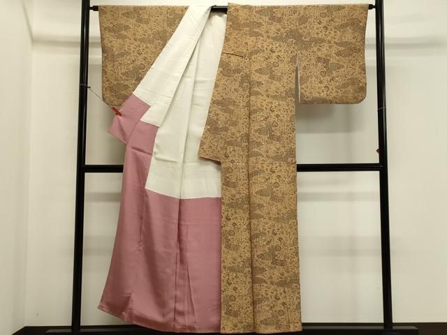 平和屋着物□上質な小紋 更紗花唐草文 正絹 逸品 CABB3366oy - メルカリ