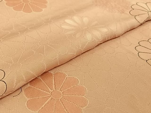 平和屋着物▽上質な小紋 単衣 地紋起こし 菊 正絹 逸品 AABE9285jh