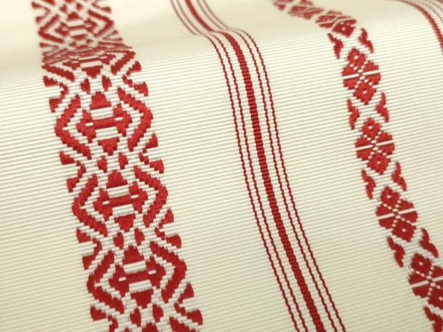 平和屋着物▽本場筑前博多織 八寸名古屋帯 献上 正絹 逸品 DABA1843ps