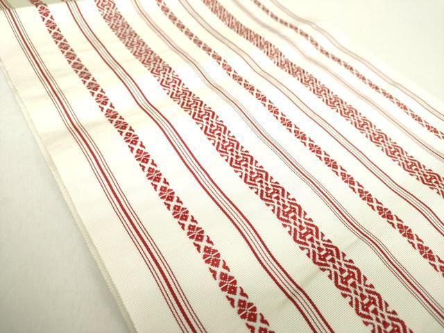 平和屋着物▽本場筑前博多織 八寸名古屋帯 献上 正絹 逸品 DABA1843ps