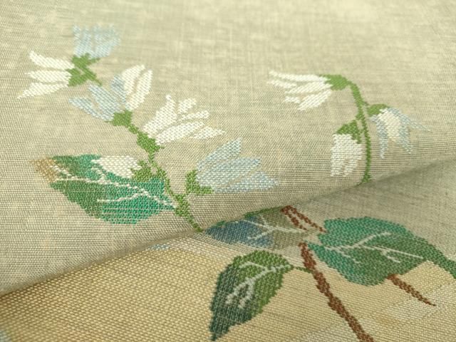 平和屋着物▽太鼓柄袋帯 紬地 草花文 正絹 逸品 DABA1868ps - メルカリ