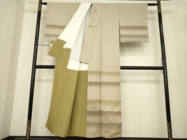 平和屋着物▽お召 訪問着 横段文 正絹 逸品 AABE7749ck - メルカリ