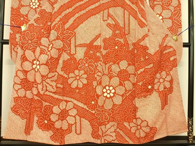 平和屋着物▽豪華振袖 総絞り 舞花文 大丸扱い 正絹 逸品 AABE5835fy