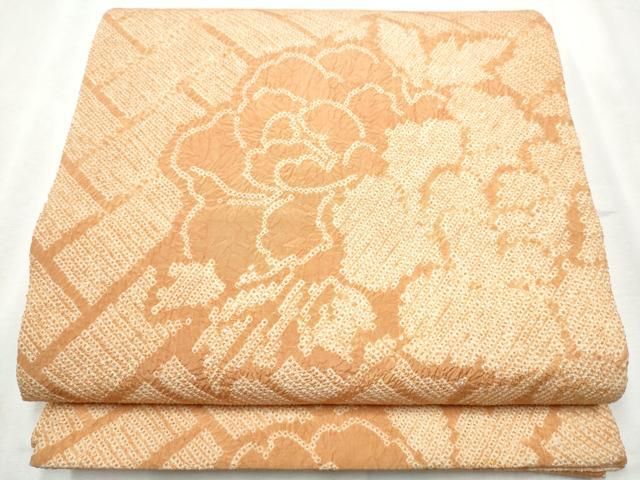 平和屋着物▽全通柄 京袋帯 総絞り 牡丹 正絹 逸品 CABB9442hy - メルカリ