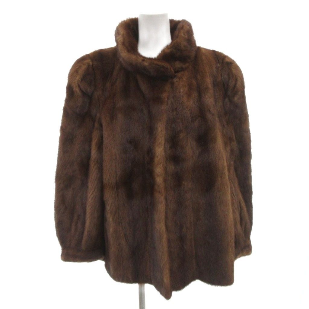 クレッセ CRESCE ムーンバット ファーコート ミンクファー 毛皮 茶