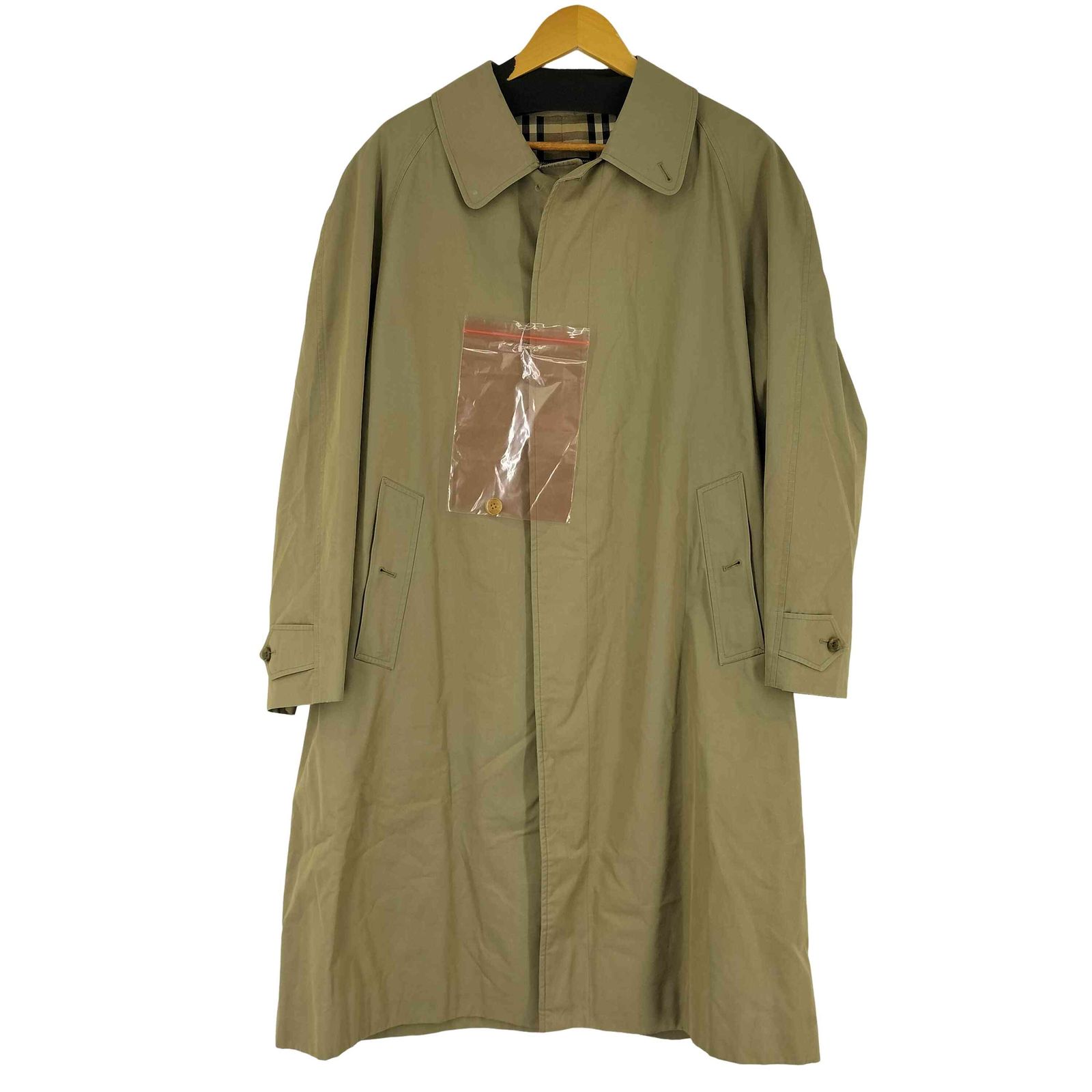 BURBERRYS(バーバリーズ) 90S 裏地ノバチェック 比翼 ステンカラーコート メンズ 表記無 【中古】【ブランド古着バズストア】 バーバリーズ BURBERRYS 裏地ノバチェック ステンカラーコート メンズ