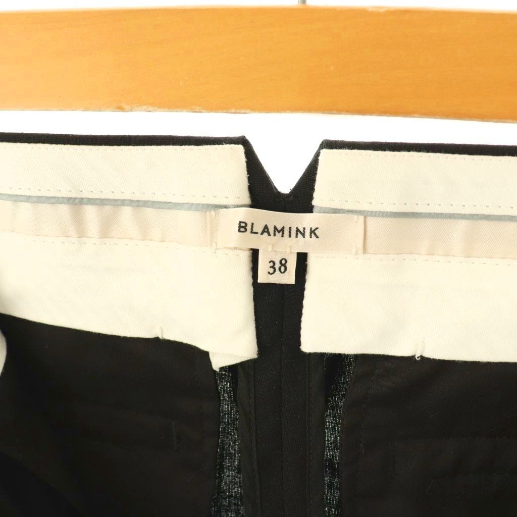 ブラミンク BLAMINK コットンモヘアウールタックテーパードパンツ 38