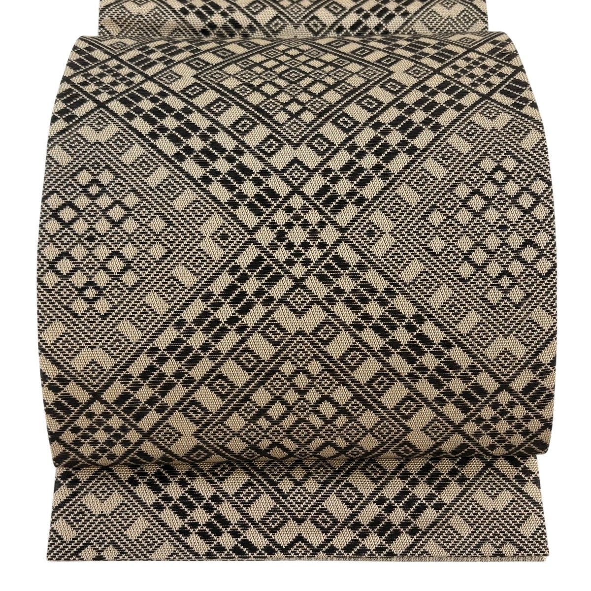 美品】 袋帯 逸品 菱 幾何学模様 ベージュ 全通 正絹 【中古】 - メルカリ