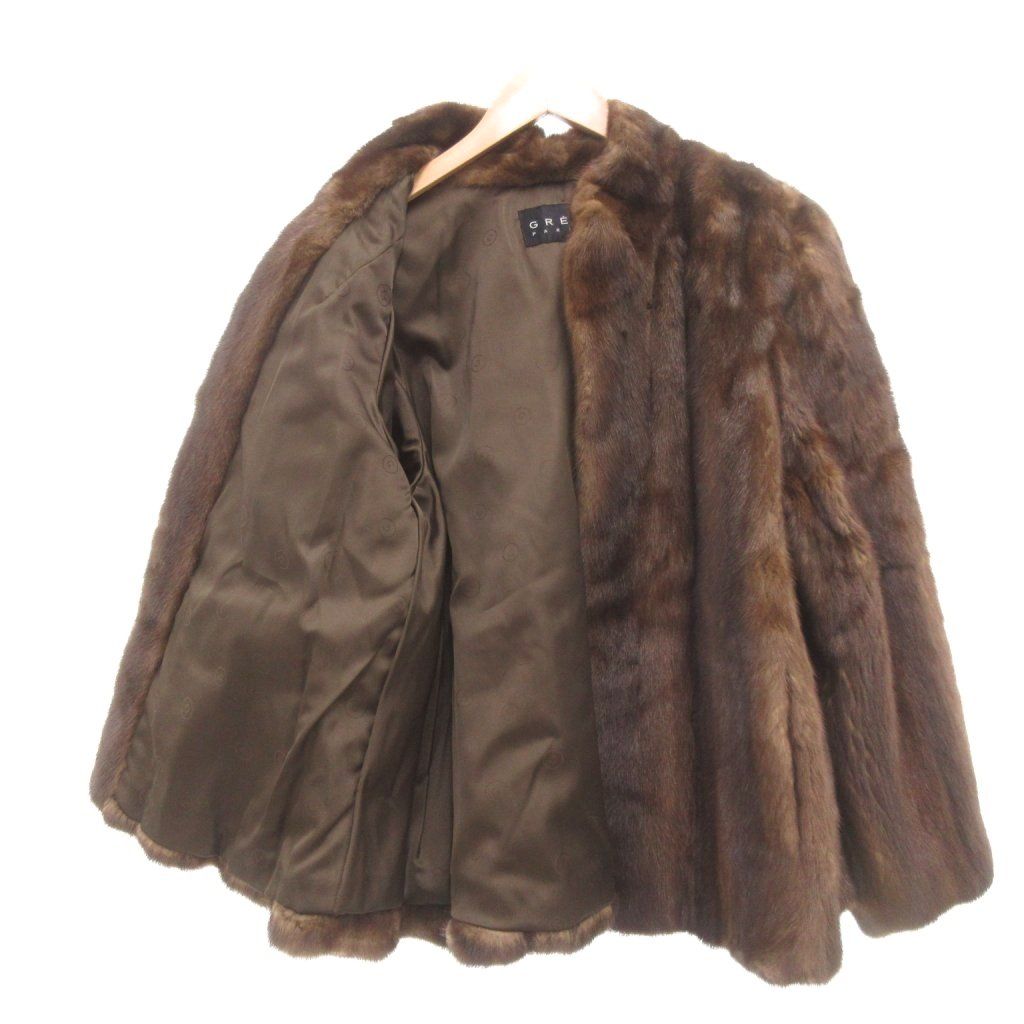 GRES 美品 ファーコート 毛皮 ミンク ミドル ハーフ丈 ブラウン /UO
