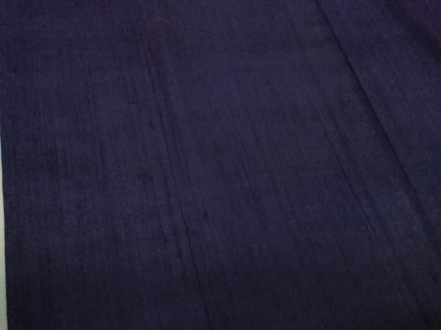 平和屋本店▽極上 浦野理一 経節紬 単衣 色無地 桑の実色 逸品