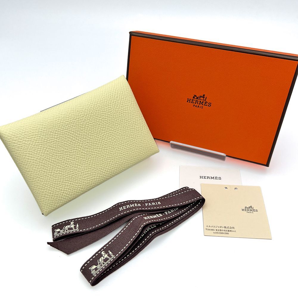 新品未使用展示品 HERMES エルメス カードケース カルヴィ - ジョーヌミルトン（イエロー系） エプソン ユニセックス 名刺入れ【本物保証】 新品・未使用】エルメス HERMES カルヴィ CALVI カードケース カード
