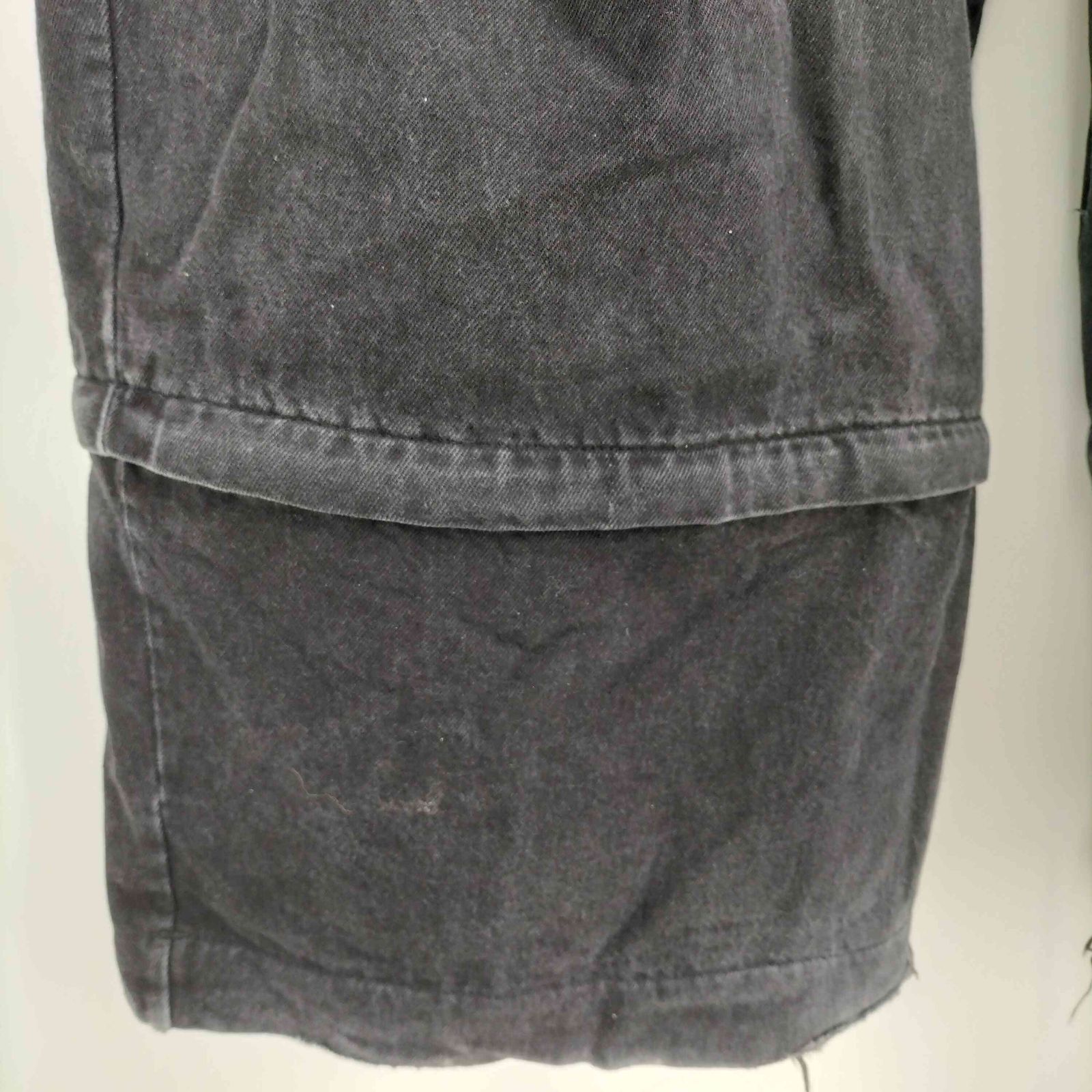 USED古着(ユーズドフルギ) YORI SPORT / ZIP UNDERWEAR DENIM (BLACK) デストロイ ダメージ バギーデニム 2WAY メンズ  32【中古】【ブランド古着バズストア】 ユーズドフルギ USED古着 YORI SPORT 25ss ZIP UNDERWEAR DENIM 2WAY