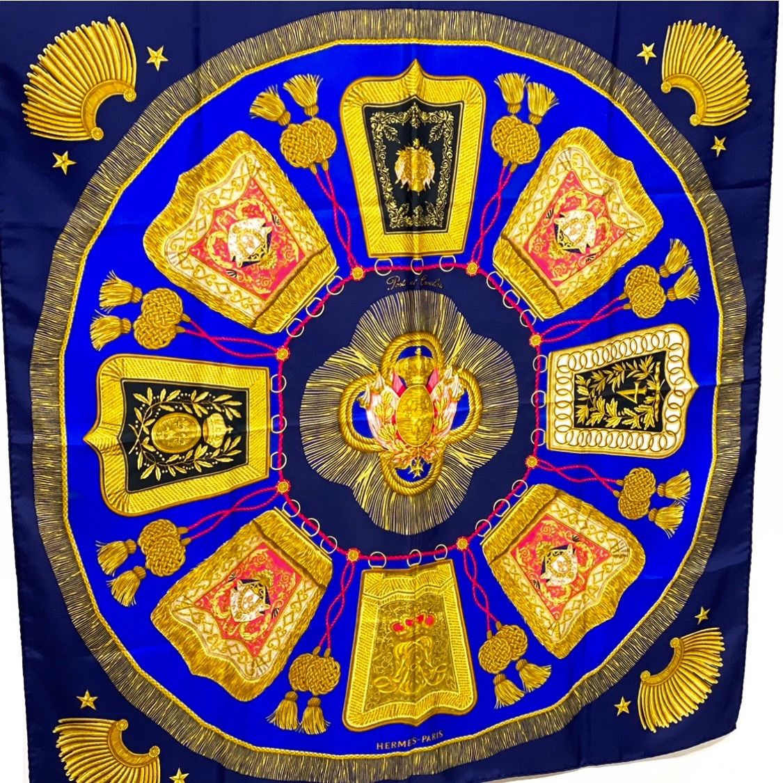 エルメス カレ90 Poste et Cavalerie シルクスカーフ サーベル飾り袋