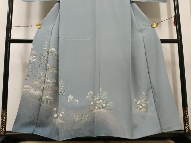 平和屋着物□訪問着 友禅 草花籬文 暈し染め 正絹 逸品 AABF2464ph