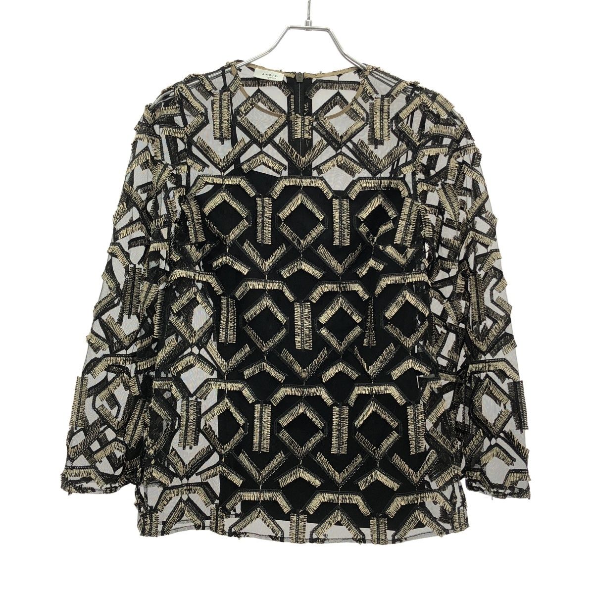 AKRIS アクリス フリンジシアープルオーバーブラウス ブラック IT38