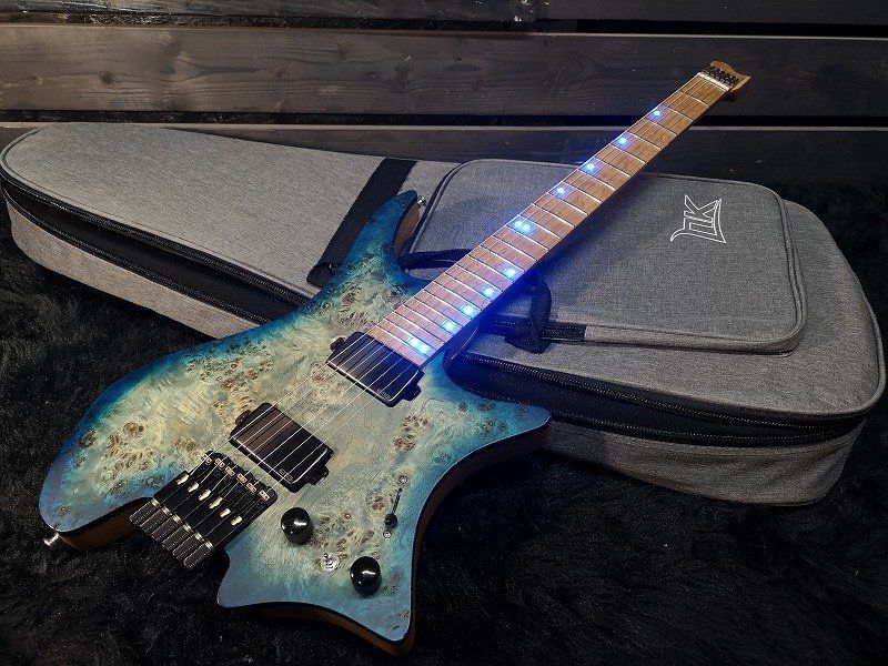 ☆春の感謝祭☆彡★EMG-60＆81搭載★NK Headless Guitars See-through Blue ヘッドレスギター LED ...