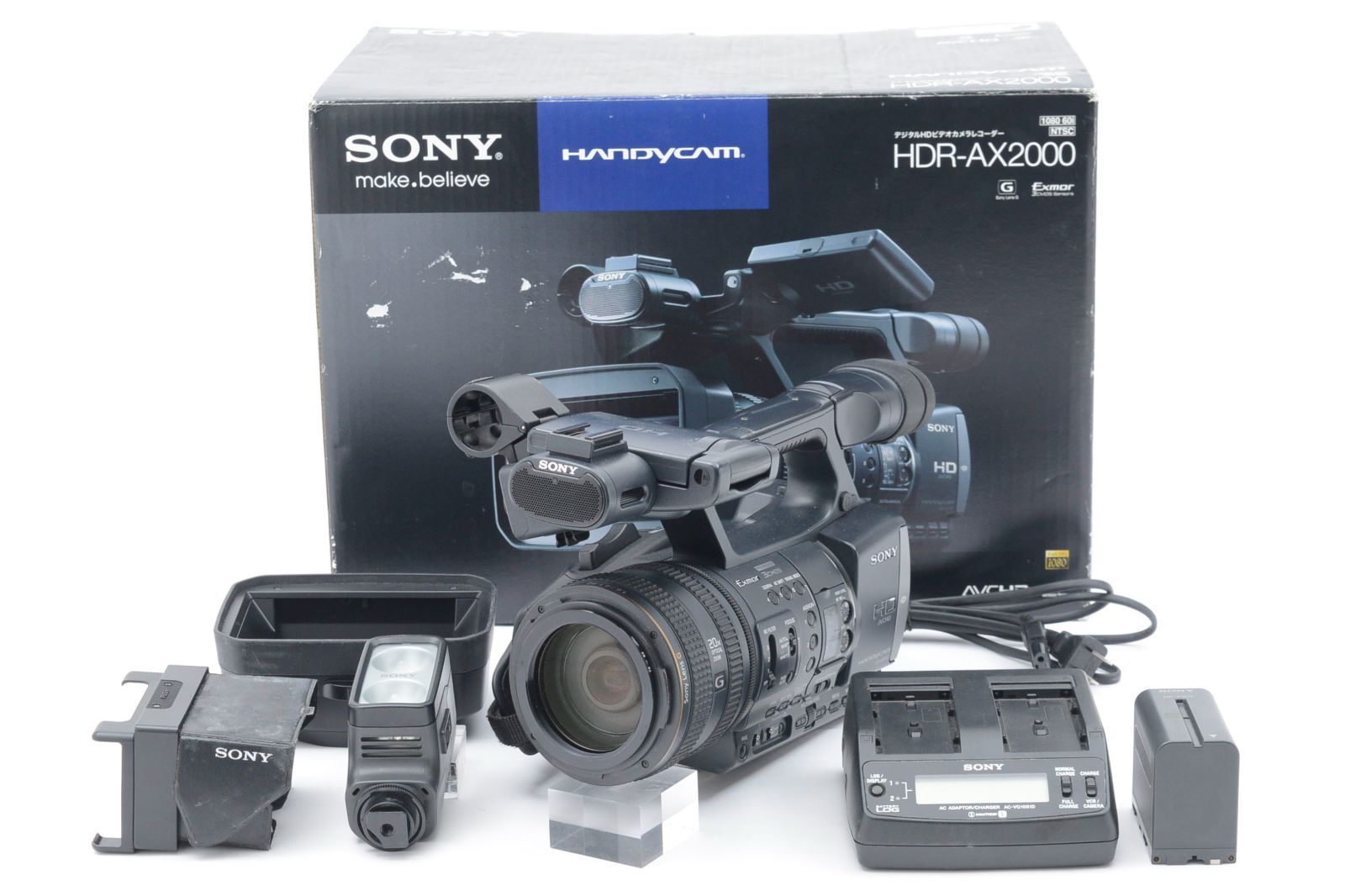 ソニー SONY HDR-AX2000 《動作確認済・バッテリー2個付》業務用 HD デジタル ビデオカメラ ジャンク品 訳あり #A0764 ...