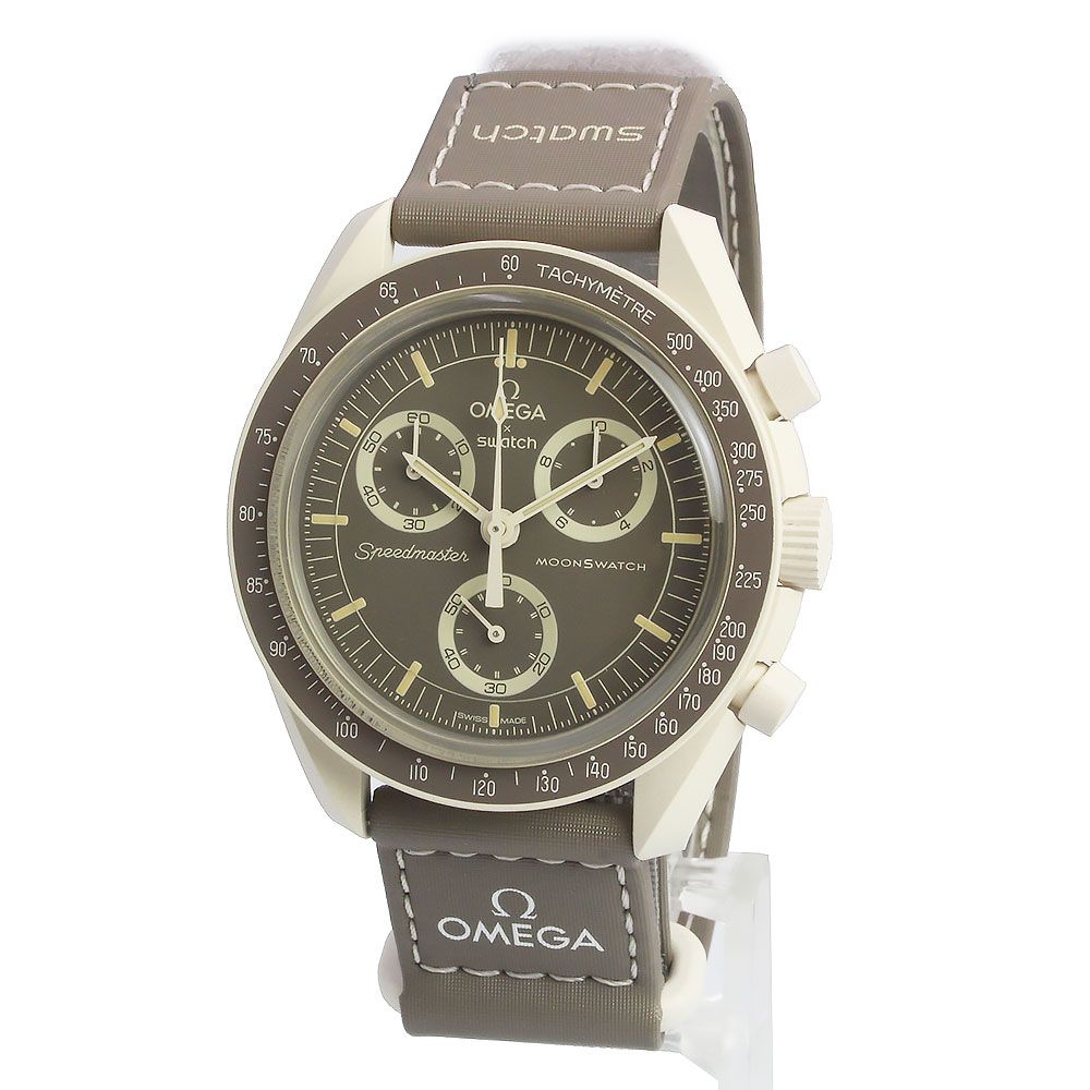 オメガ Swatch スウォッチ SO33T103 ミッション オン アース デザート スピードマスター ムーンスウォッチ クロノグラフ ...