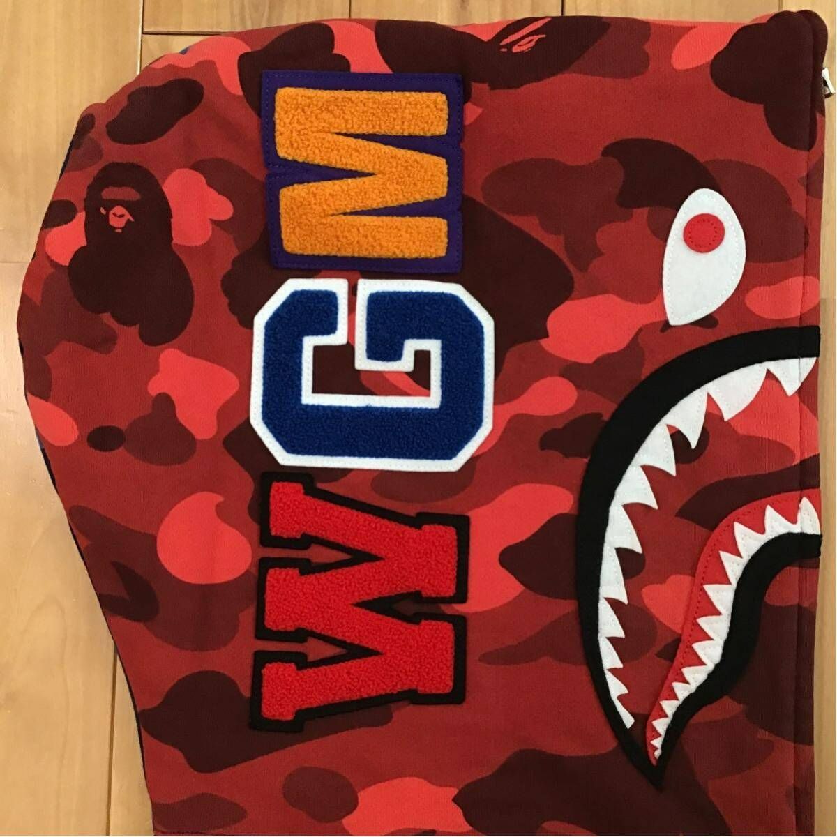 Red camo × Blue camo シャーク パーカー Lサイズ shark full Red camo × Blue camo シャーク パーカー Lサイズ shark full