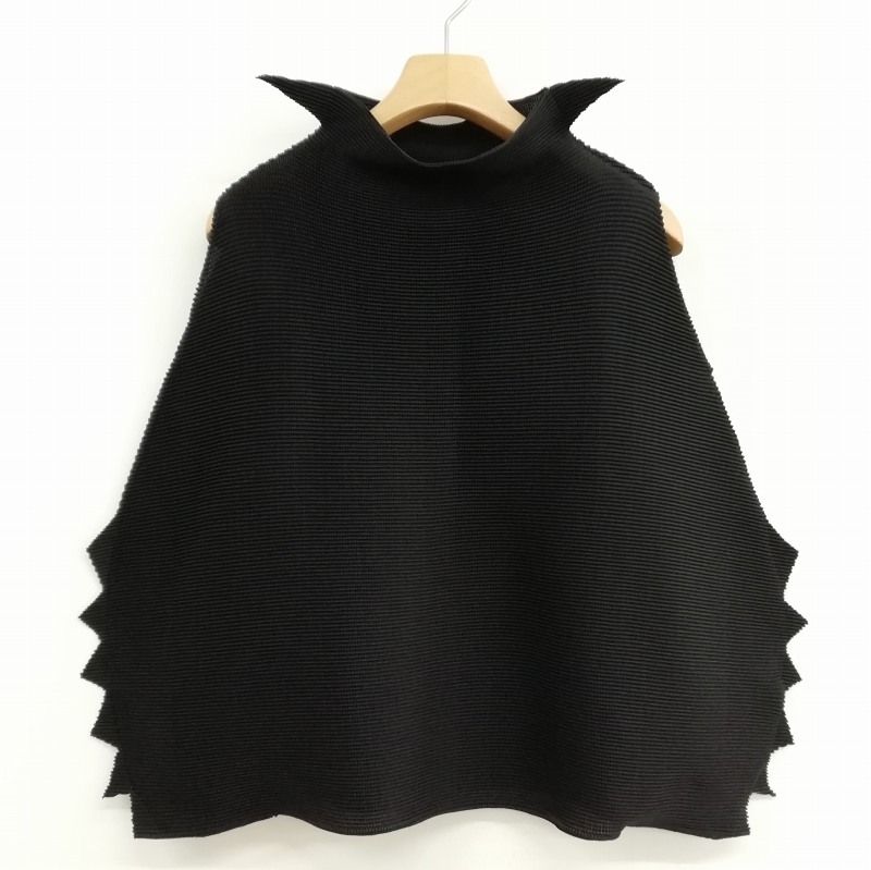 ミーイッセイミヤケ me ISSEY MIYAKE MI73-FK513 プリーツ 変形 バリーン フレア プルオーバー カットソー トップス ノースリーブ 美品 ブラック - メルカリ