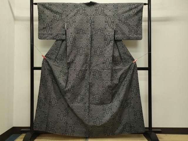 平和屋着物□本場大島紬 7マルキ 泥染 草花文 正絹 逸品 DAAI4312yyy