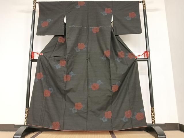 平和屋着物▽上質なお召 単衣 縞 正絹 逸品 DAAS0085az