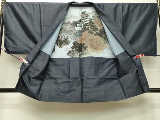 平和屋着物○男性 本場大島紬 アンサンブル 80亀甲 総詰め 正絹 逸品