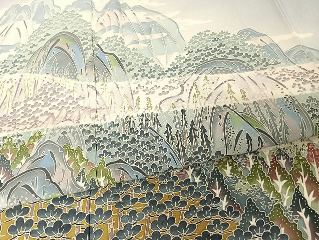 平和屋着物○本加賀友禅作家 村田幸司 色留袖 風景文 東武百貨店扱い