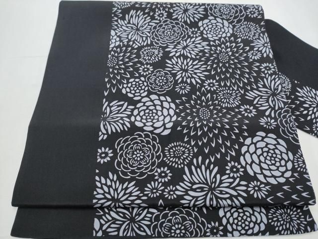 平和屋着物○九寸名古屋帯 作家物 伊勢型染 舞花文 正絹 逸品