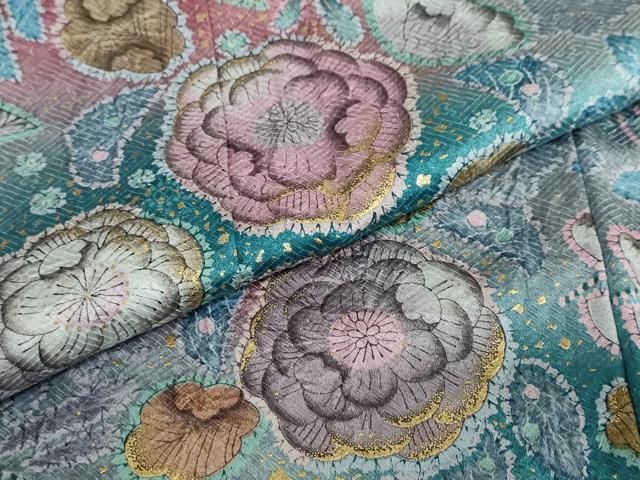 平和屋着物●訪問着　辻が花　更紗花文　暈し染め　金銀彩　正絹　逸品　DAAQ3004ps 平和屋着物○訪問着 辻が花 暈し染め 金彩 正絹 逸品 DAAW5778ud