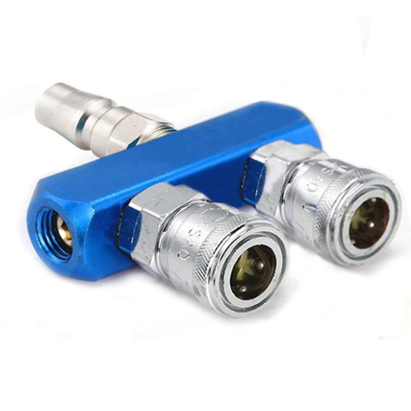 YFFSFDC エアーカプラー ソケット 2連 分岐 ワンタッチ型 接続 ソケット 汎用 エアージョイント ソケット - メルカリ