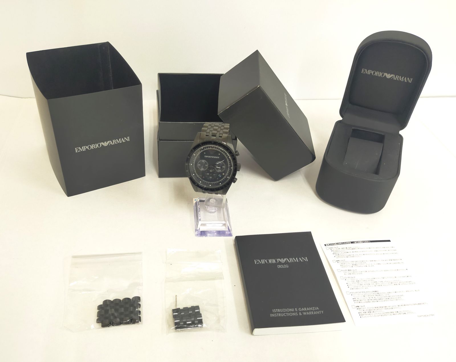 79.EMPORIO ARMANI 腕時計 AR5989 ブラック 稼働中【併売品】 - メルカリ