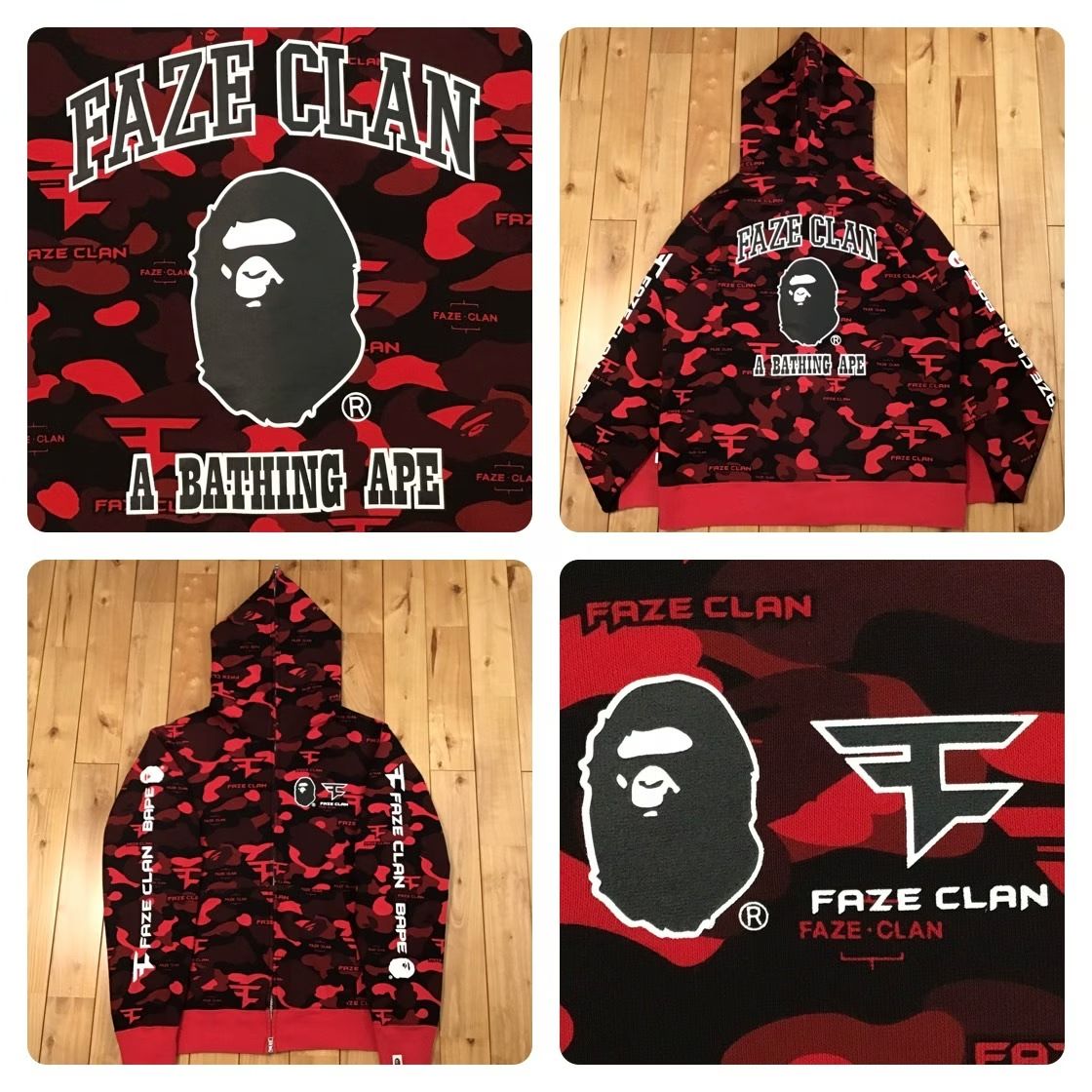 FAZE CLAN × BAPE camo フルジップ パーカー Lサイズ a bathing ape full zip hoodie エイプ ...