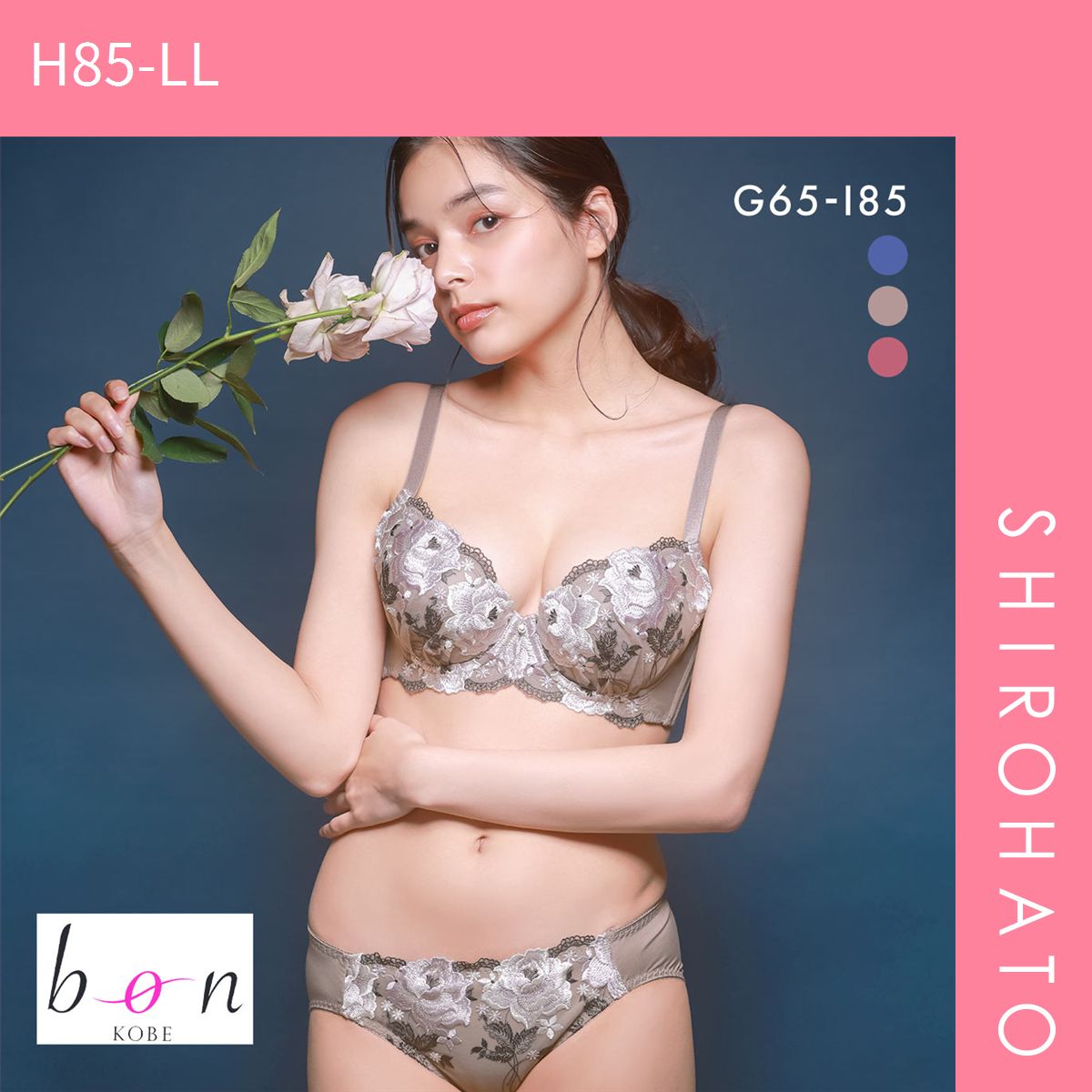 38％OFF【SHIROHATO公式】【正規品・新品】ビーオーエヌ bon 美胸 脇寄せ バストメイクブラ ブリリアントローズ レース ブラジャー ショーツ セット GHI｜H85-LL - メルカリ