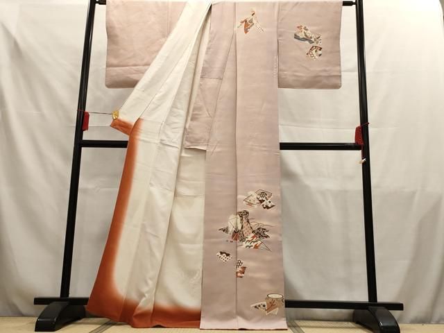 平和屋着物○花織 訪問着 お召地 貝合わせ文 正絹 逸品 未使用