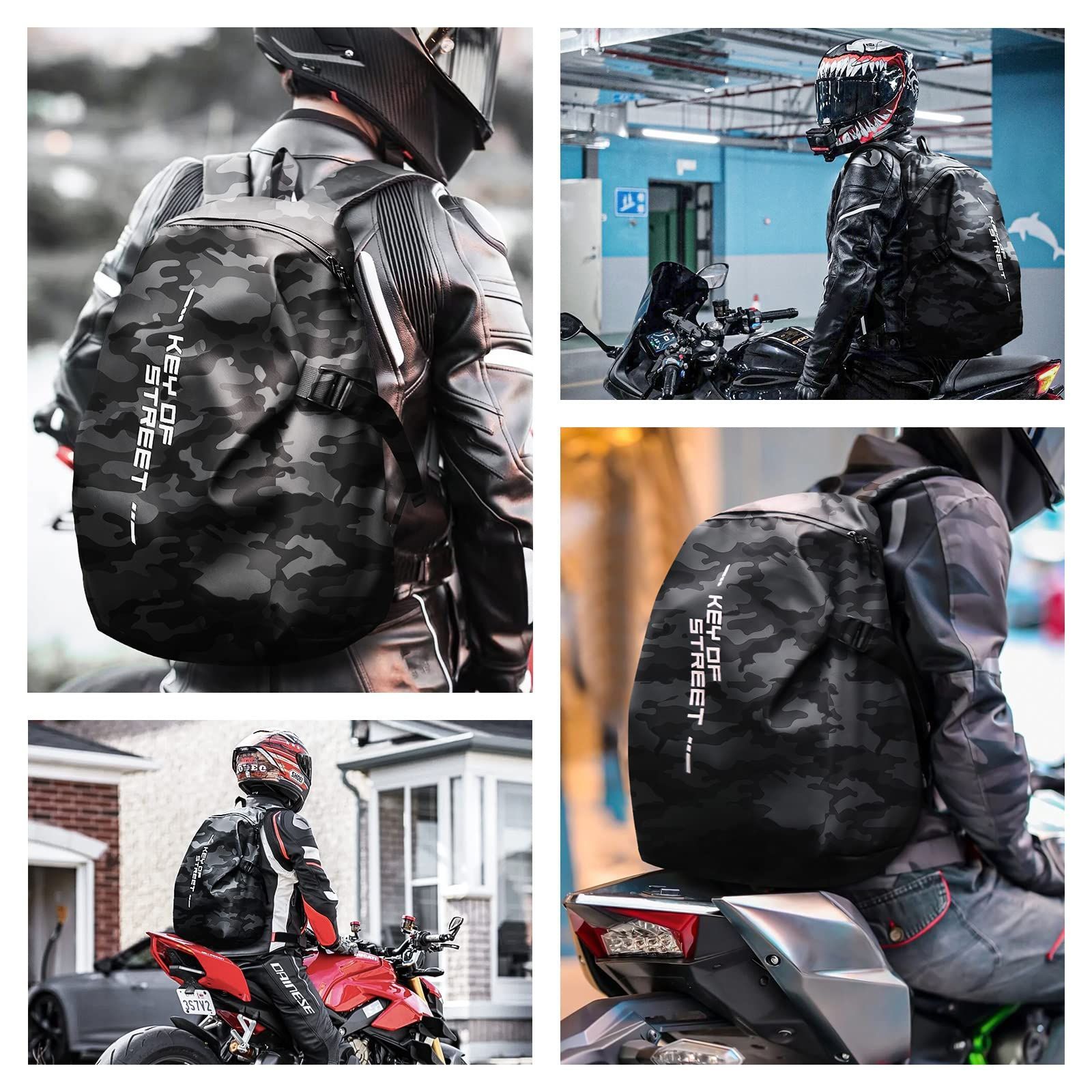 [SEAFEW] ヘルメットバッグ メンズ バイクリュック 防水 バックパック ヘルメットケース リュック 大容量トラベルバッグ サイクリング ...