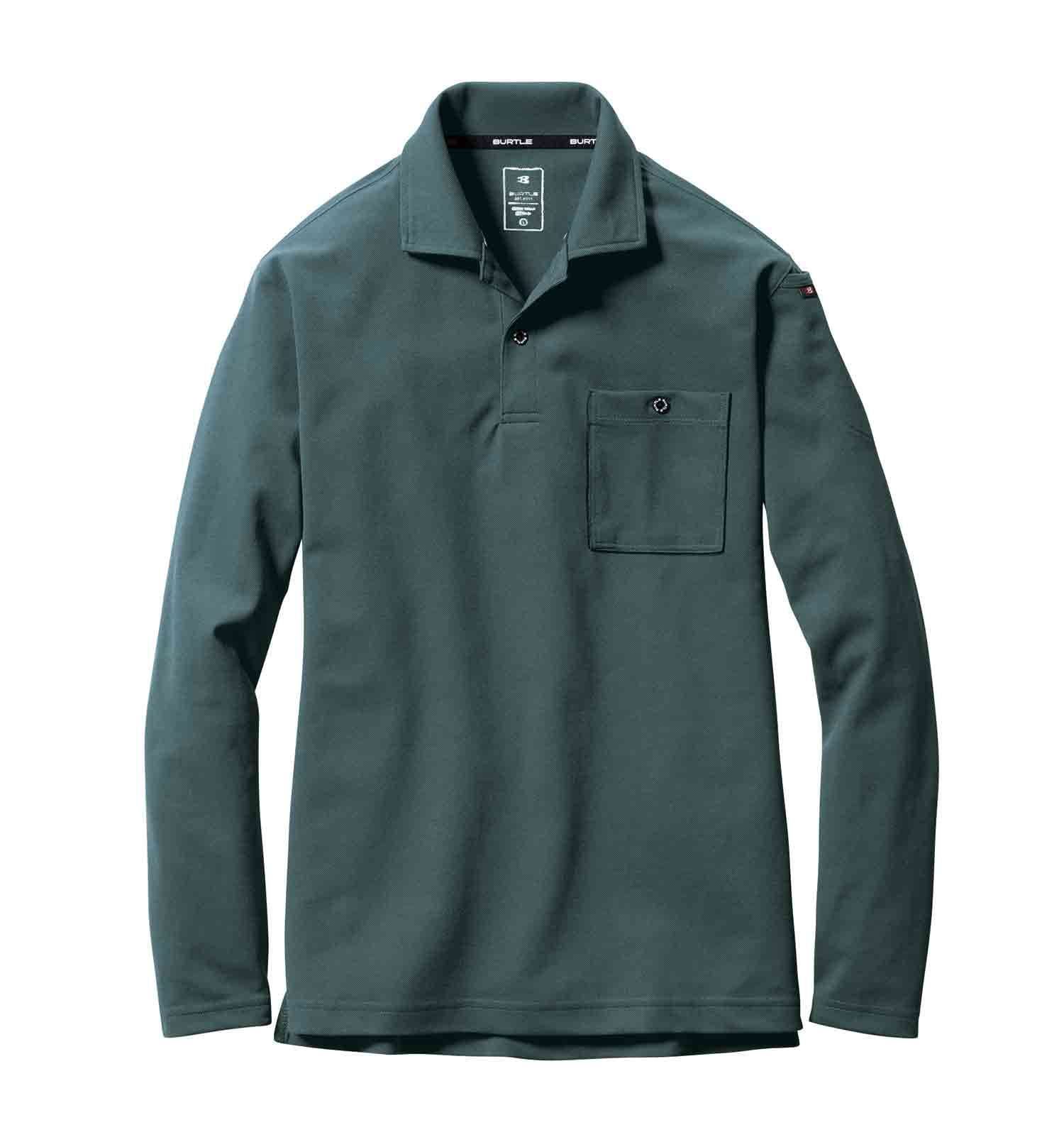 BURTLE バートル 長袖ポロシャツ(ユニセックス) オールシーズン用 ミルスグリーン 665 14 4L - メルカリ