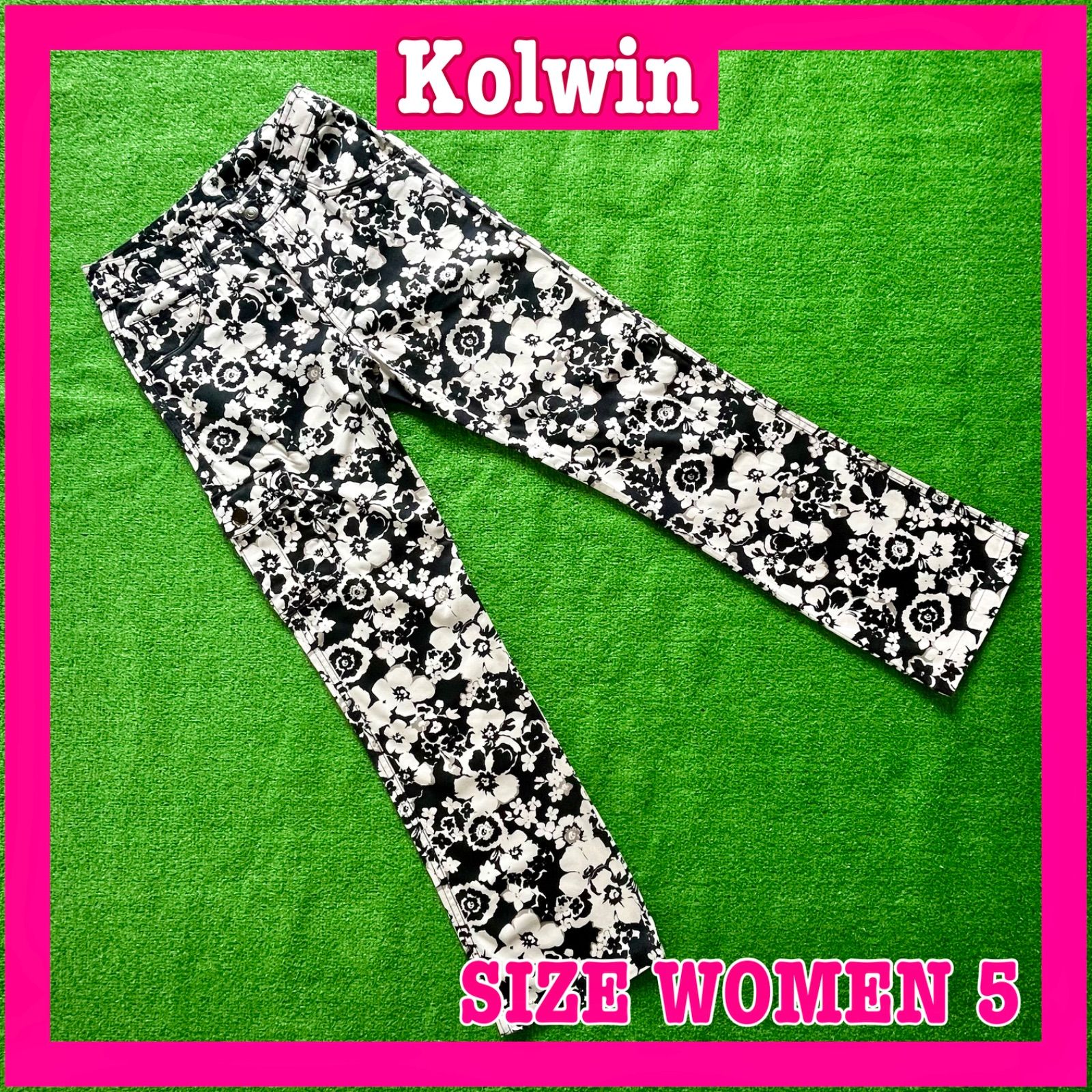 Kolwin コルウィン ロゴワッペン 花柄総柄 コットン ストレッチ ゴルフパンツ 5 - メルカリ
