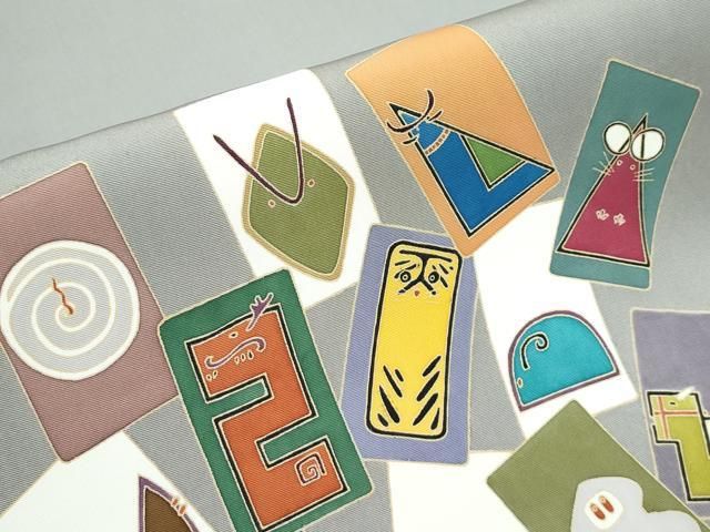 平和屋着物○塩瀬 九寸名古屋帯 作家物 手描き カトレア 金彩 正絹 逸品