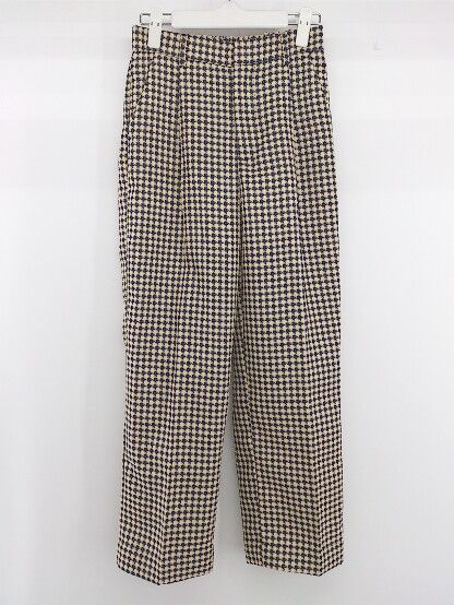 Neuna 総柄 タック センタープレス パンツ サイズS ベージュ ネイビー レディース E 【1305110023437】 - メルカリ