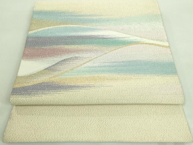 平和屋本店□極上 名門 安田綴れ 爪織本綴帯 八寸名古屋帯 峰彩 共箱