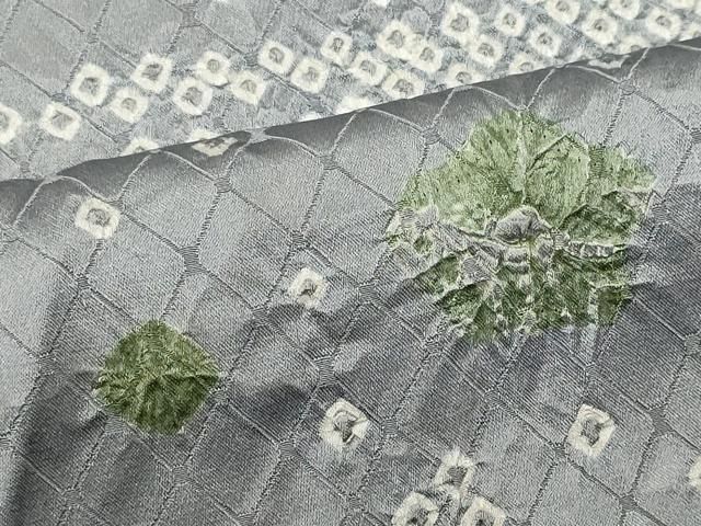 平和屋着物▽上質な小紋 単衣 ふくれ織 霞斜線文 正絹 逸品