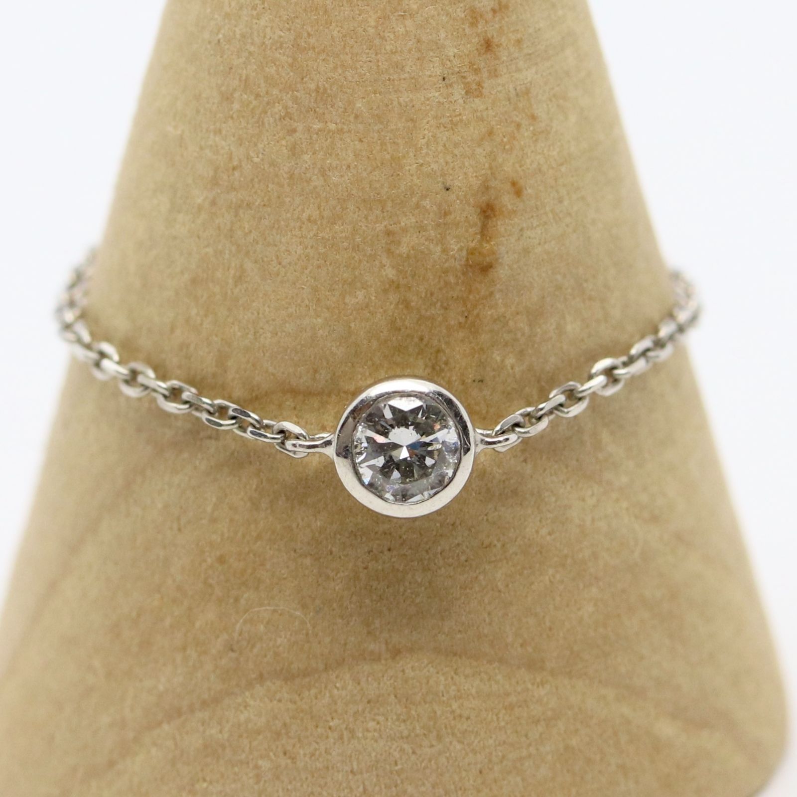 美品 1P ダイヤ プラチナ チェーン リング 0.1ct /24-121S - メルカリ
