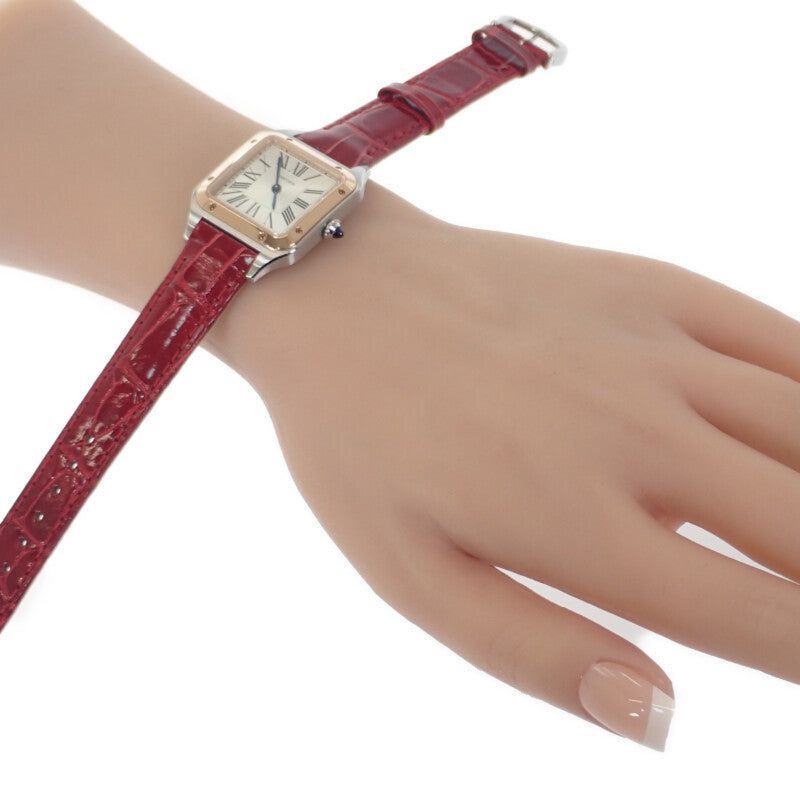 CARTIER】サントスデュモン SM 腕時計 ステンレススチール K18 CARTIER】サントスデュモン SM 腕時計 ステンレススチール K18