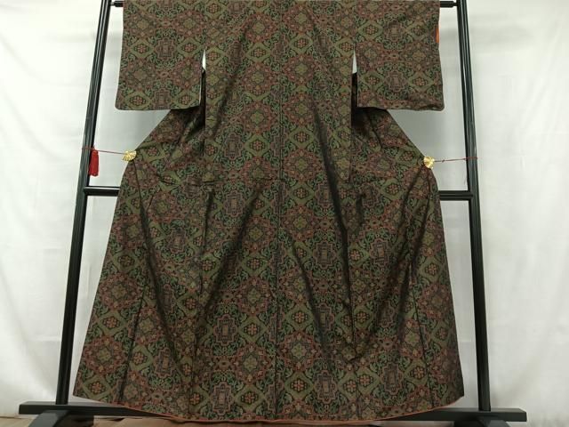 平和屋着物○本場大島紬 カタス9マルキ 花蝶文 さが美扱い ロング丈