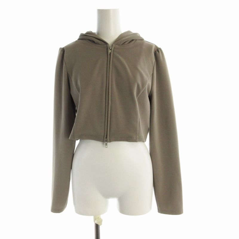 レジーナリスレ REGINA RISURRE ジップアップパーカー フーディー ショート丈 長袖 42 XL ベージュ /RO - メルカリ